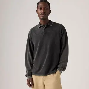 LEVI'S Long Sleeve Finn Boxy Polo - Black