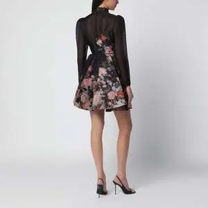 Zimmermann Valiant Floral Silk And Linen Mini Dress