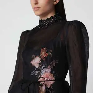Zimmermann Valiant Floral Silk And Linen Mini Dress