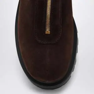 Prada Moro Suede Ankle Boots With Zip - Brown