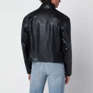 Gucci Leather Biker Jacket With Web Detail