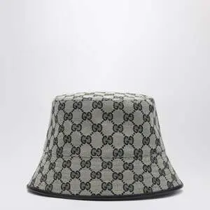 Gucci Gg Bucket Hat In Blue Cotton Canvas - Multicolor