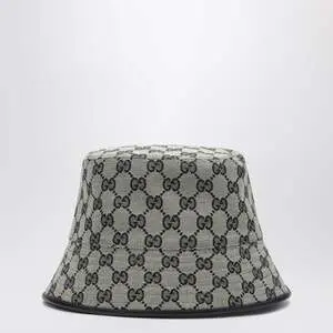 Gucci Gg Bucket Hat In Blue Cotton Canvas