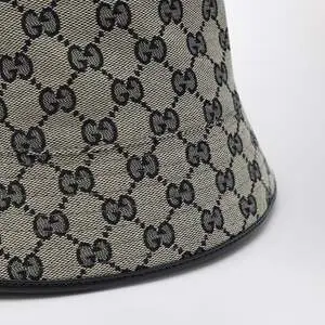 Gucci Gg Bucket Hat In Blue Cotton Canvas