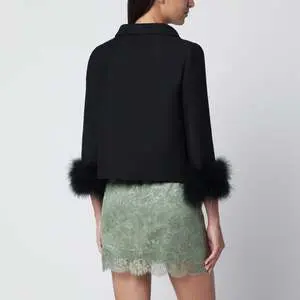 Valentino Garavani Jacket With A Peter Pan Collar In Virgin Wool And Silk