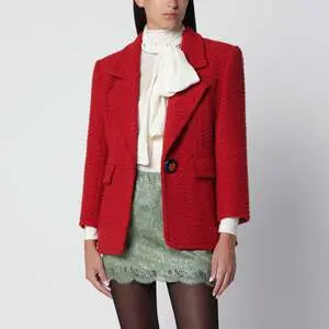 Saint Laurent Roux Tweed Jacket In Virgin Wool