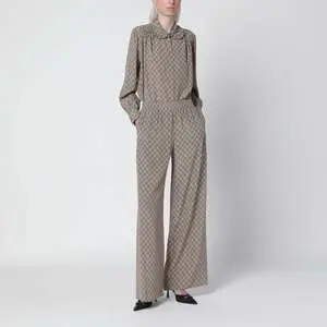 Gucci Gg Print Silk Crêpe De Chine Shirt