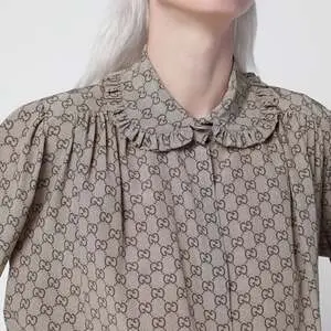 Gucci Gg Print Silk Crêpe De Chine Shirt