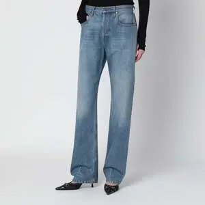 Gucci Cotton Denim Trousers With Soft Coating - Light Blue