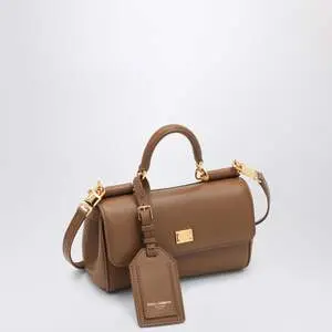 Dolce & Gabbana Mini Sicily Handbag In Caramel Leather - Brown