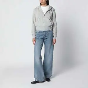 AMI Paris Light De Coeur Zip-up Sweatshirt In Cotton