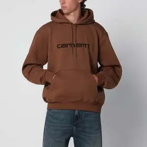 Carhartt Work In Progress Hooded Carhartt Cotton Blend Sweatshirt - Brown