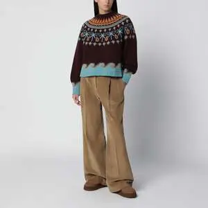 Alanui Sweet Winter Burgundy Virgin Wool Sweater