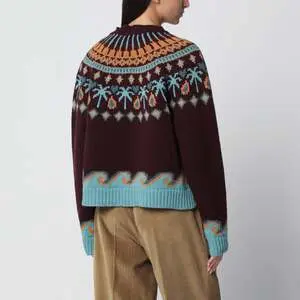 Alanui Sweet Winter Burgundy Virgin Wool Sweater