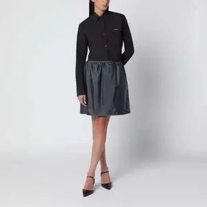 Miu Miu Hematite Technical Fabric Skirt
