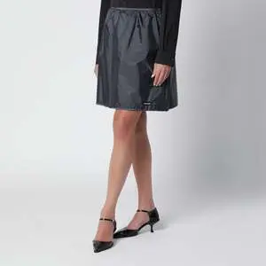 Miu Miu Hematite Technical Fabric Skirt