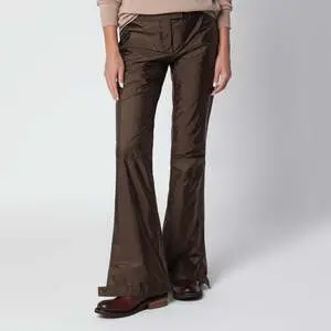 Miu Miu Technical Fabric Flared Trousers - Brown