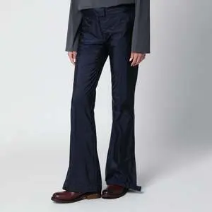 Miu Miu Cobalt Flared Technical Fabric Trousers