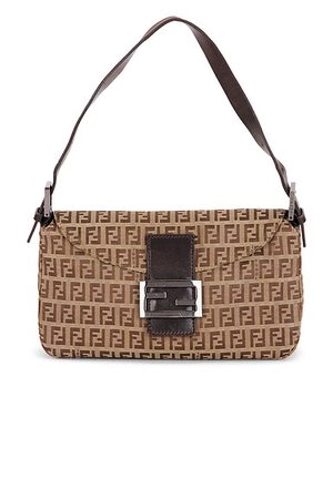Fendi Zucchino Baguette Shoulder Bag - Brown