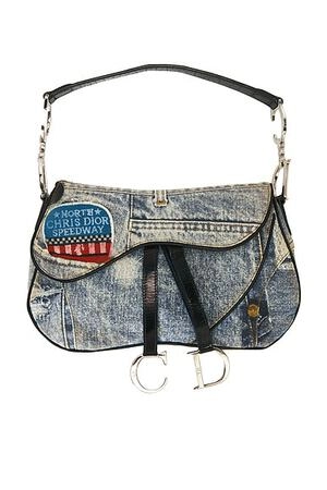 Dior Denim Speedway Double Saddle Bag