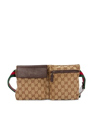 Gucci Gg Canvas Double Pocket Belt Bag
