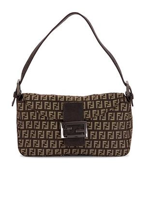 Fendi Zucchino Baguette Shoulder Bag - Brown
