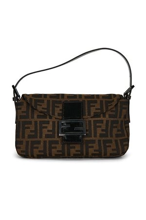 Fendi Zucca Monogram Baguette Shoulder Bag