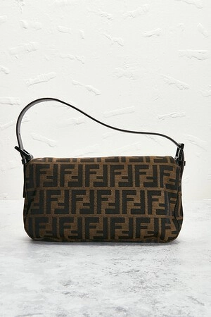 Fendi Zucca Monogram Baguette Shoulder Bag