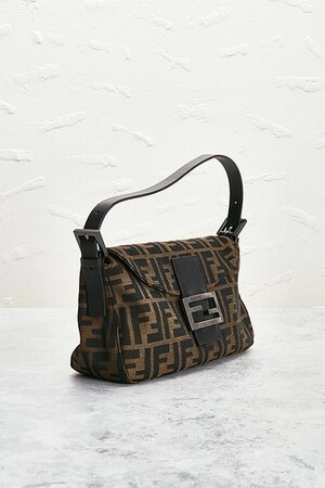 Fendi Zucca Monogram Baguette Shoulder Bag