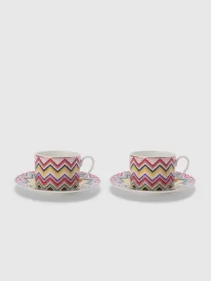 Missoni Marrakech Set Of 2 Tea Cups & Saucers - Multicoloured