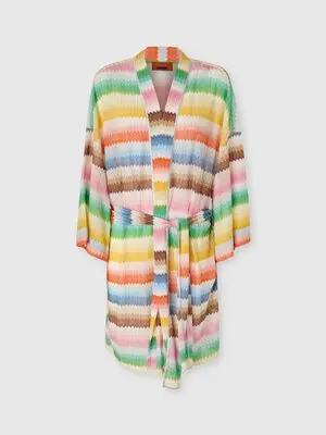 Missoni Short Kimono Cover-up With Dégradé Zigzag Pattern - Multicoloured