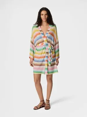 Missoni Short Kimono Cover-up With Dégradé Zigzag Pattern - Multicoloured