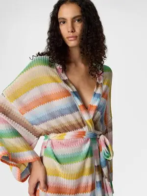 Missoni Short Kimono Cover-up With Dégradé Zigzag Pattern - Multicoloured