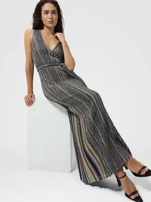 Missoni Sequined V-neck Maxi Knit Dress