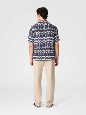 Missoni Bowling Shirt In Viscose With Zigzag Print