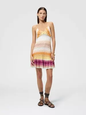 Missoni Viscose Mini Dress With Lace Motif - Multicoloured