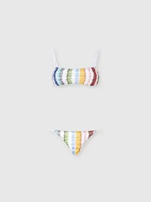 Missoni Zig Zag Tulle Bikini With Bandeau Top - Multicoloured