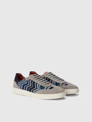Missoni Zigzag Fabric Sneakers With Suede Inserts