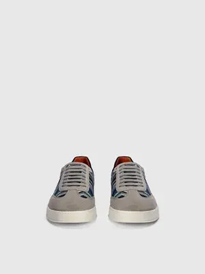 Missoni Zigzag Fabric Sneakers With Suede Inserts
