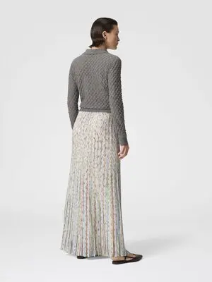 Missoni Flame Ribbed Viscose Long Skirt With Sequins