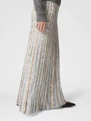 Missoni Flame Ribbed Viscose Long Skirt With Sequins