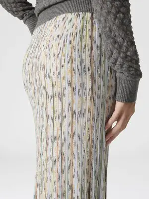 Missoni Flame Ribbed Viscose Long Skirt With Sequins