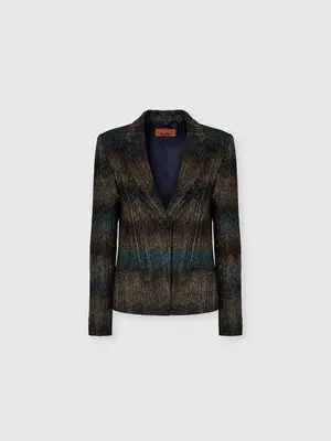 Missoni Slim Viscose Lamé Snake-pattern Blazer