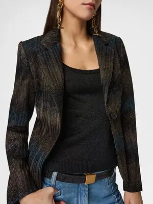 Missoni Slim Viscose Lamé Snake-pattern Blazer