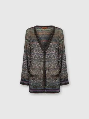 Missoni Oversized V-neck Cardigan With Zigzag Pattern