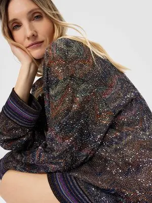 Missoni Oversized V-neck Cardigan With Zigzag Pattern