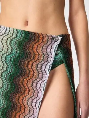 Missoni Viscose Lamé Greek Motif Long Skirt