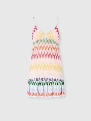 Missoni Sleeveless Mini Dress In Zigzag Lace