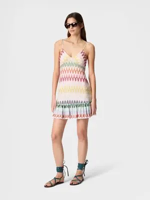 Missoni Sleeveless Mini Dress In Zigzag Lace