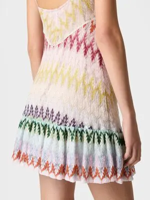 Missoni Sleeveless Mini Dress In Zigzag Lace